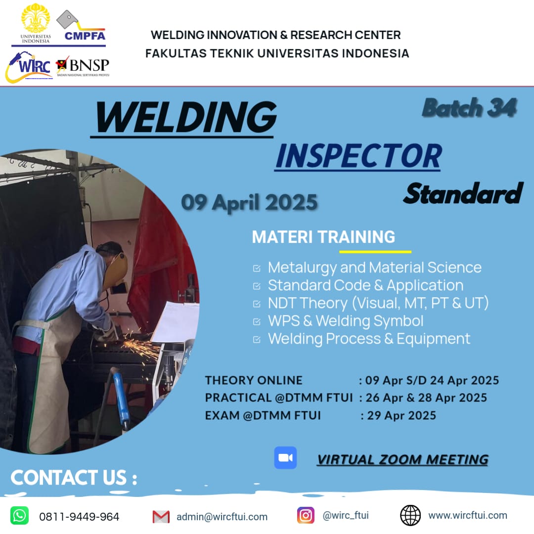 Welding Inspector Standard Batch #34 | WIRC - FTUI